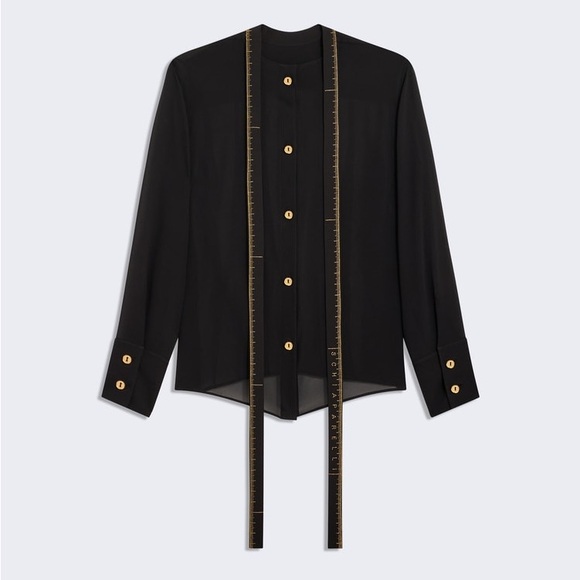 Schiaparelli | Tops | Schiaparelli Iconic Measuring Tape Blouse In ...